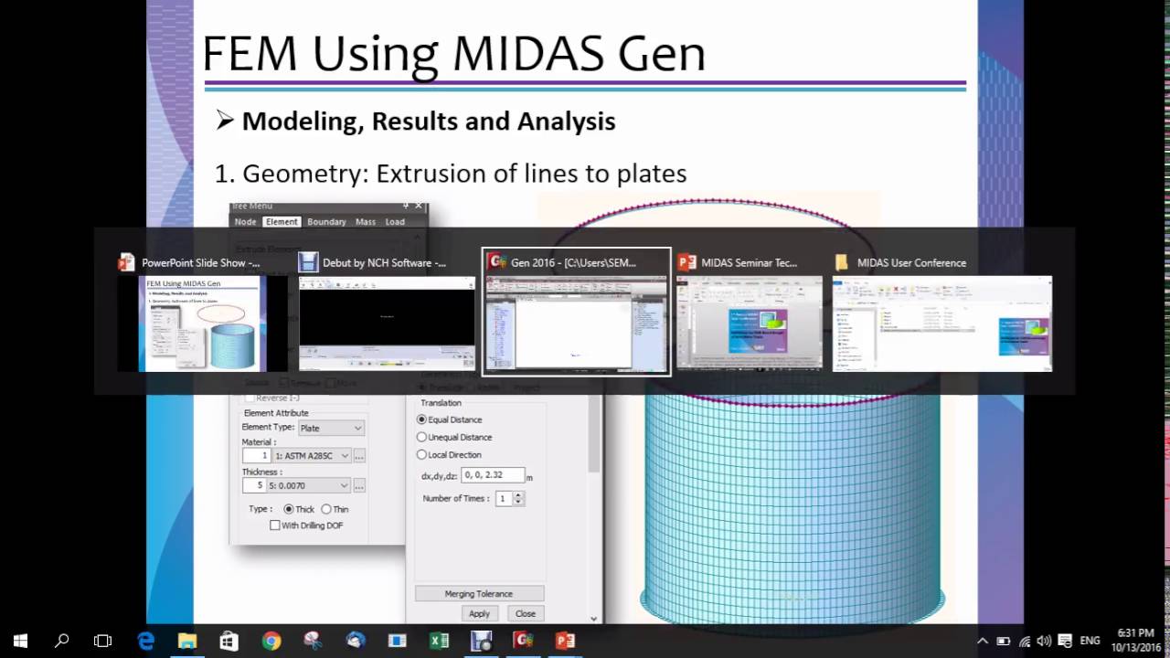 Midas Gen for FEM based design of Steel Water Tanks - Part 1 - YouTube