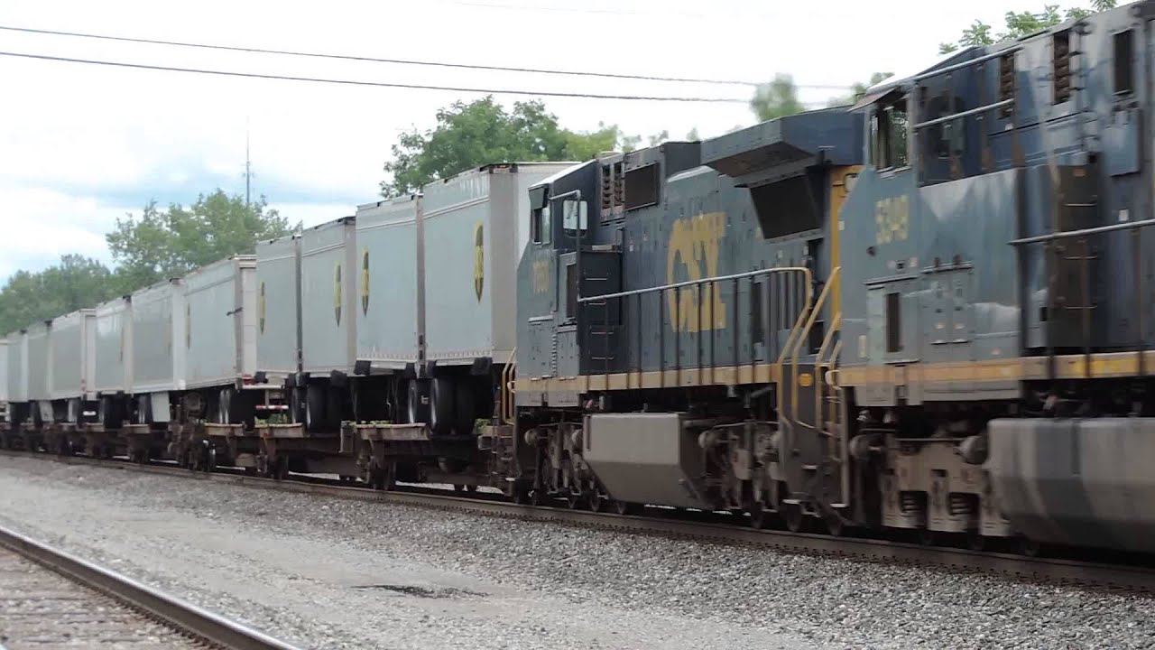 CSX Train Q001 UPS Hotshot Crossing "The Bridge" In Batavia NY 7-29-14 ...