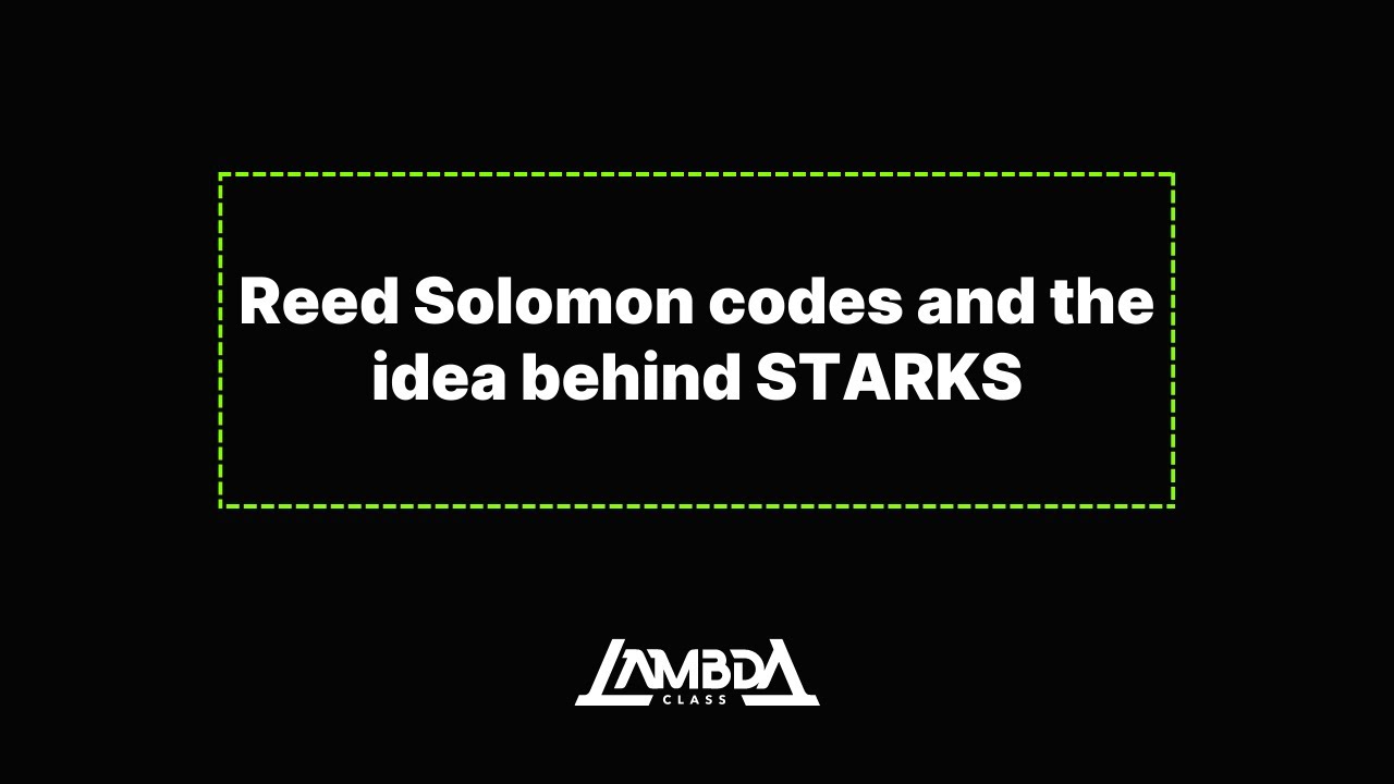 Reed Solomon codes and the idea behind STARKS - YouTube