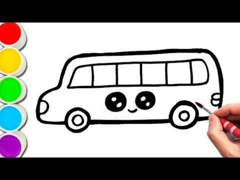 BUS 🚌 DRAWING, Super Easy to Draw shape Bus /Drawing n painting 🎨 for ...