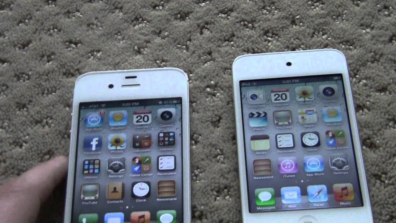 iPhone 4S VS Ipod touch 5G White Speed Test - YouTube