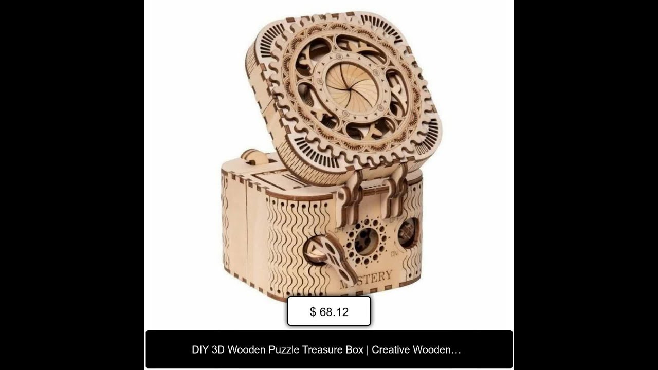 DIY 3D Wooden Puzzle Treasure Box | Creative Wooden Brain Teaser - YouTube