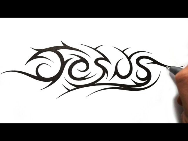 Tribal Jesus Tattoo