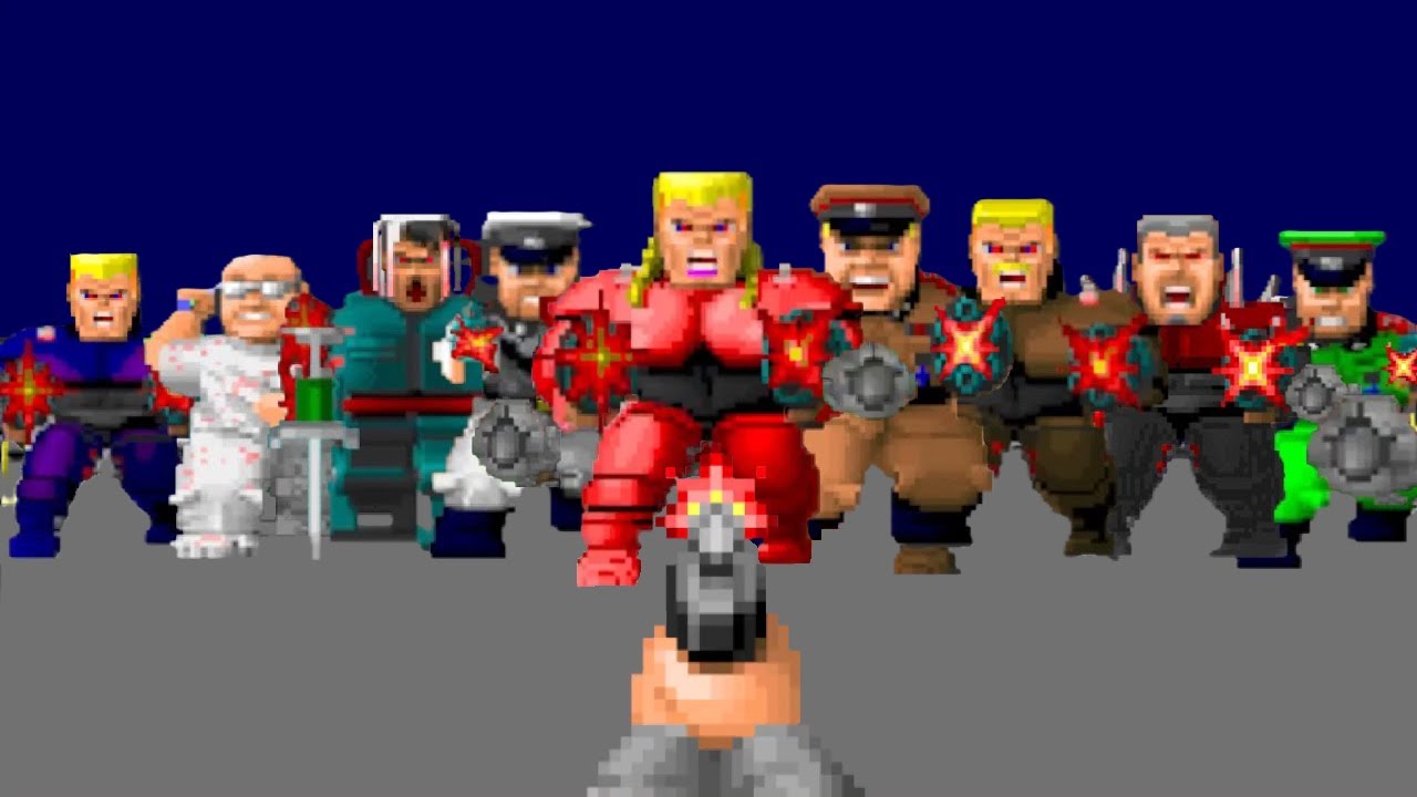 Wolfenstein 3D - All Boss Fights, Pistol only (Wolf 3D, 30th ...