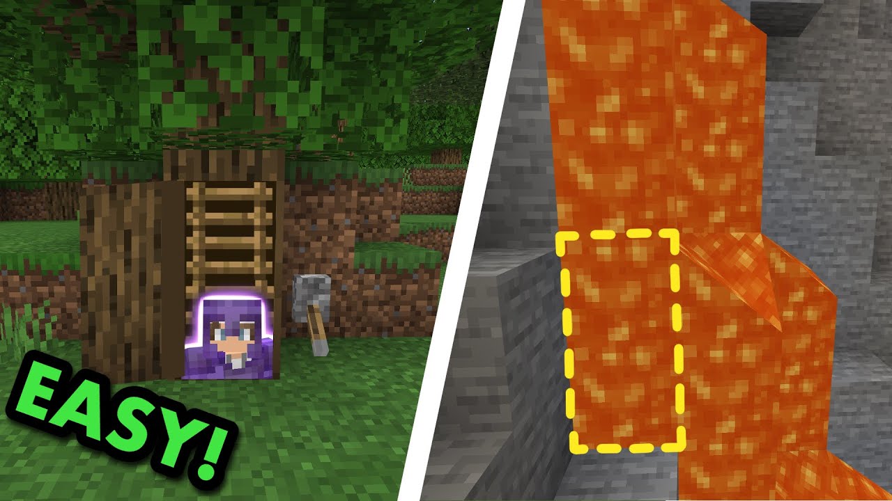 5 SIMPLE SECRET BASE ENTRANCES in Minecraft (MCPE/Xbox/PS4/Nintendo ...