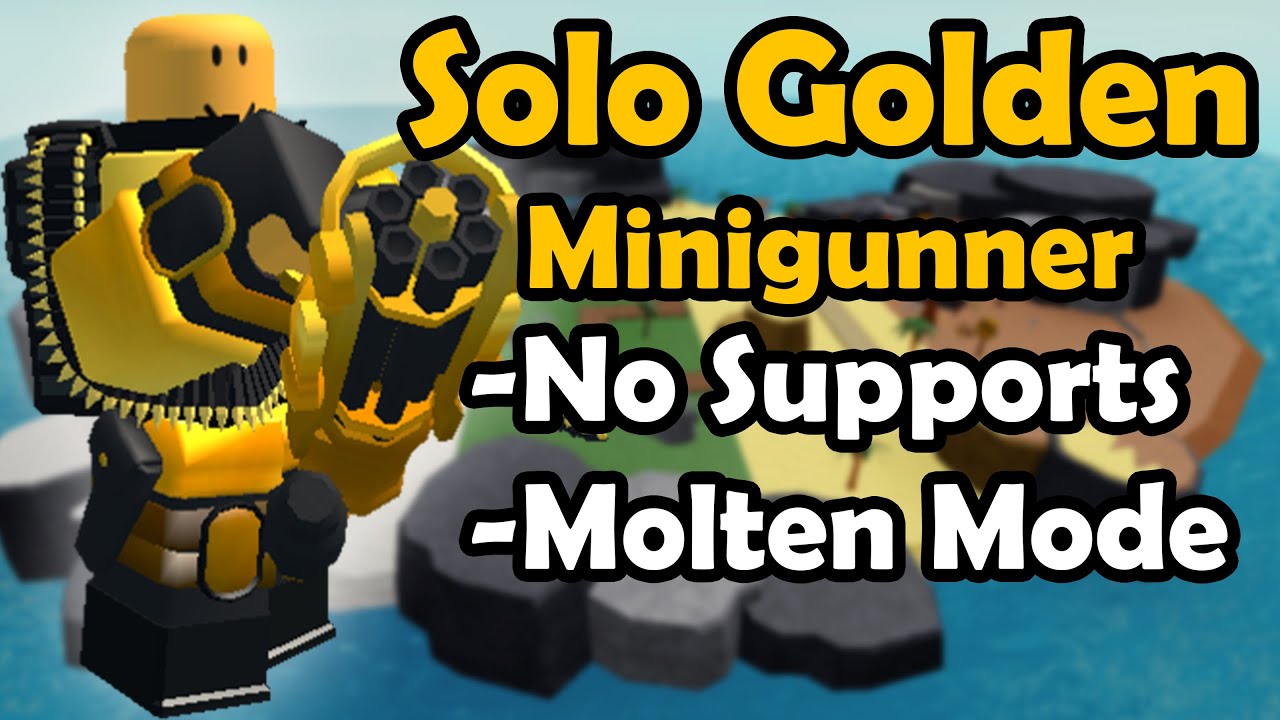 SOLO GOLDEN MINIGUNNER!!! - Tower Defense Simulator - Roblox - YouTube