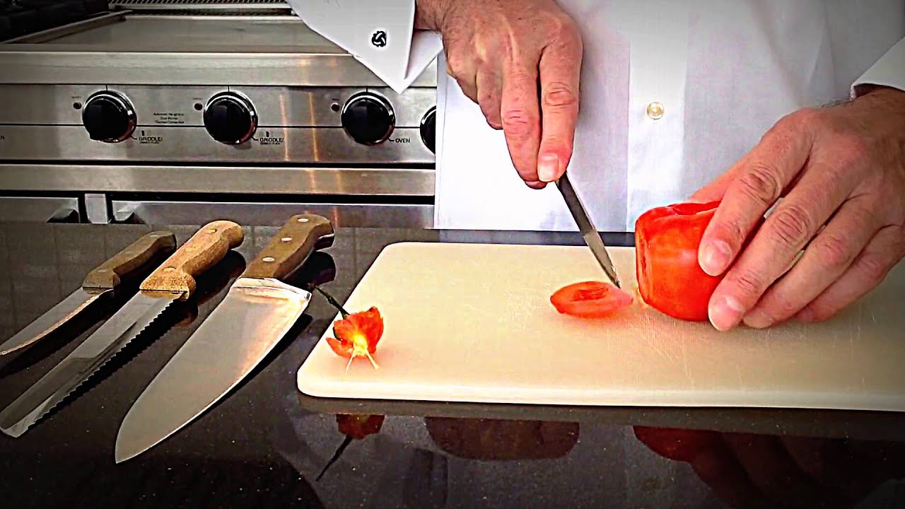 How to Cut Tomatoes Like a Ninja - Cooking Hack - YouTube