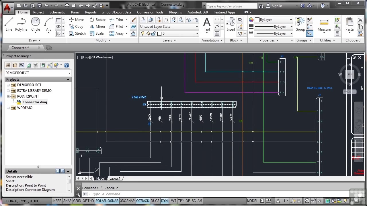 Autodesk AutoCAD Electrical 2014 Tutorial Typical Connector Drawing ...