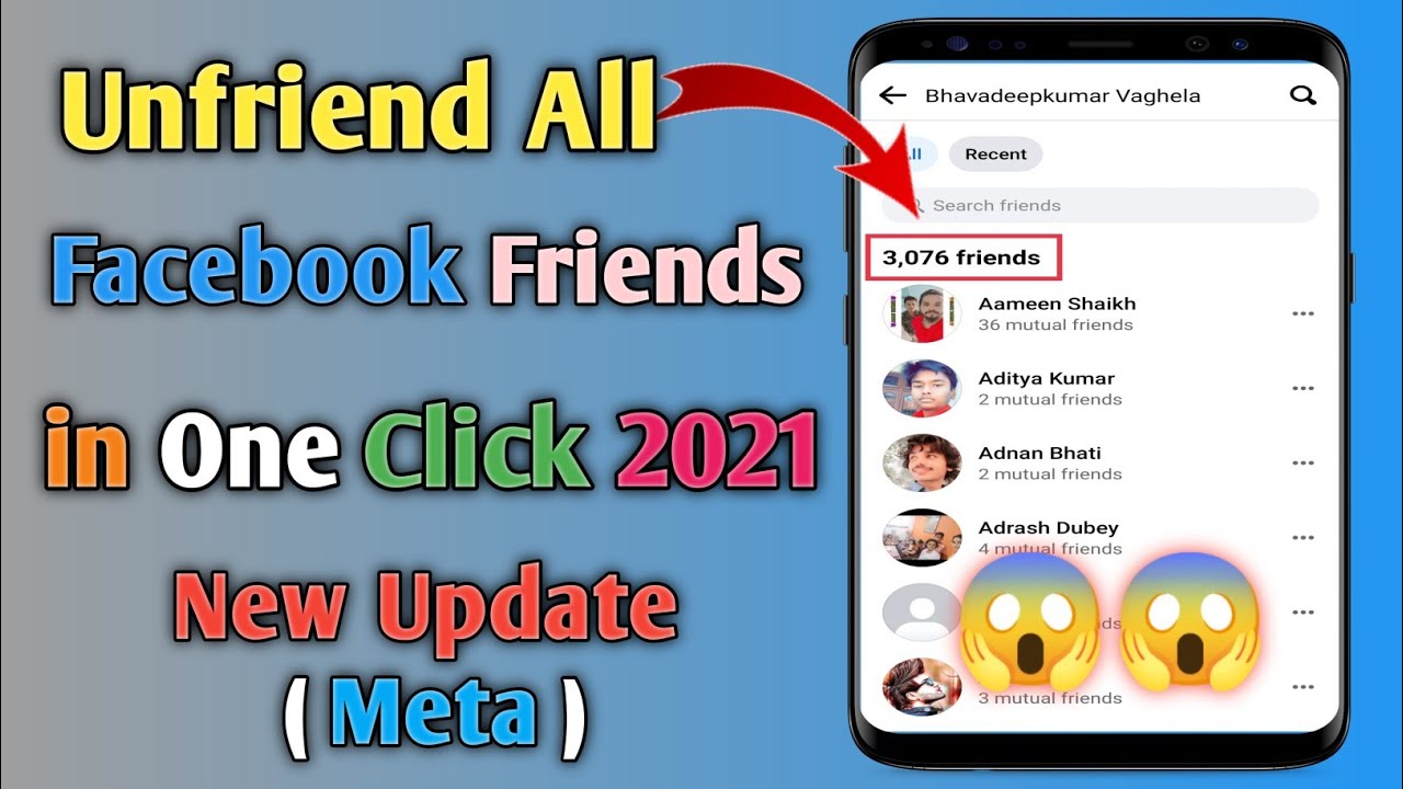 How To Unfriend All Facebook Friends in One Click 2021 || Delete ...
