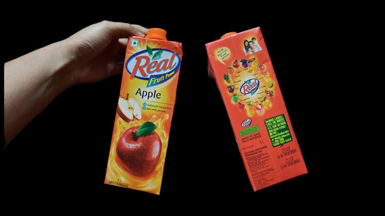 Real fruit power apple juice 1 litre unboxing - YouTube
