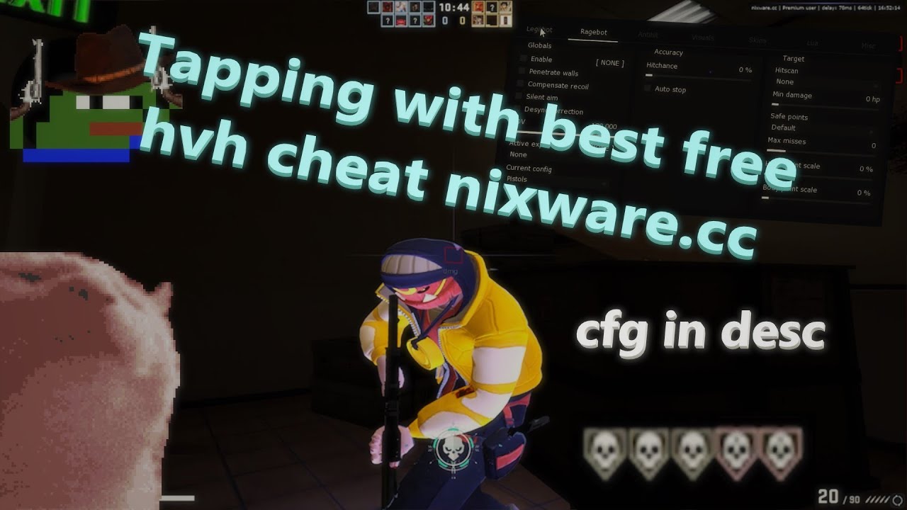 Tapping with best free hvh cheat nixware.cc (cfg in desc) - YouTube