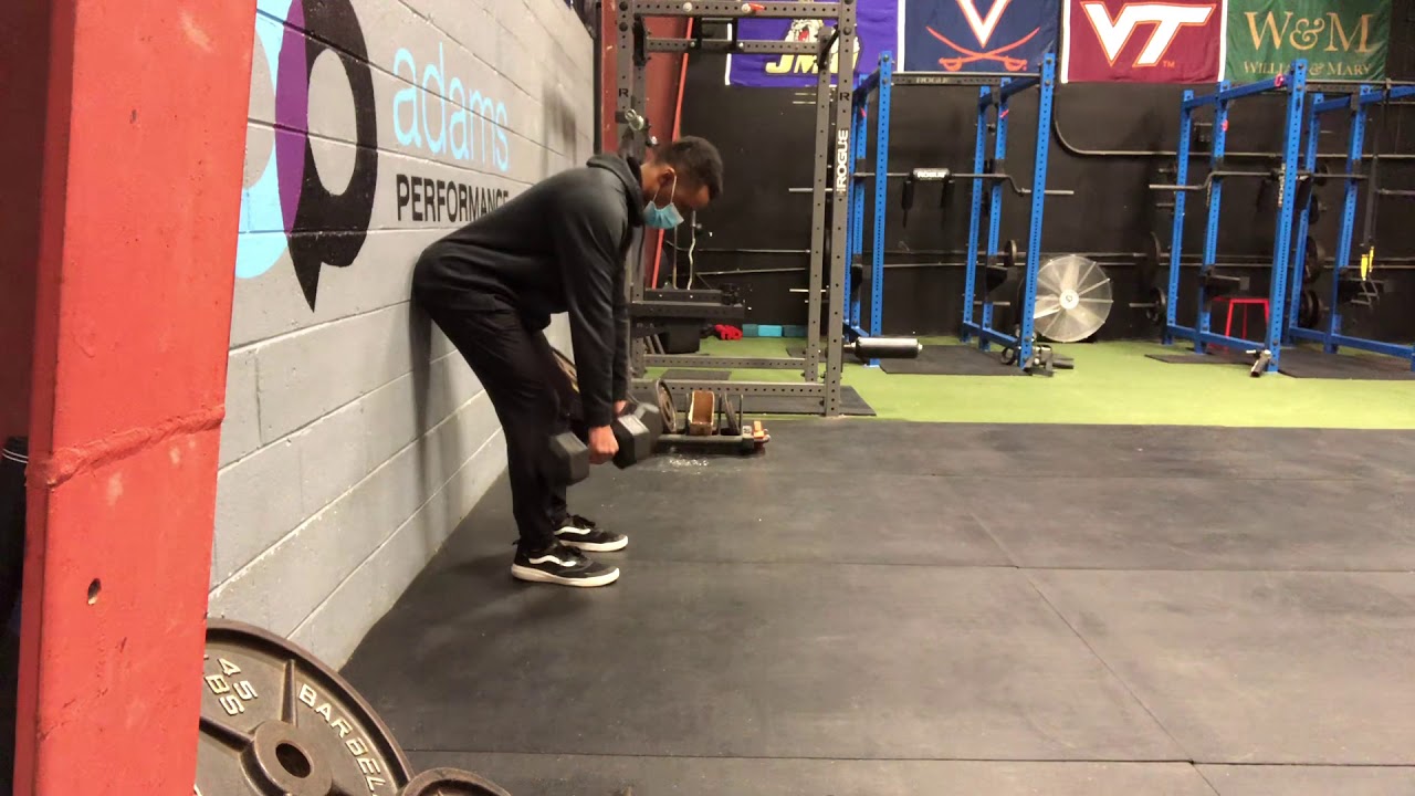 Wall Supported Bent Over DB Wide Rows - YouTube