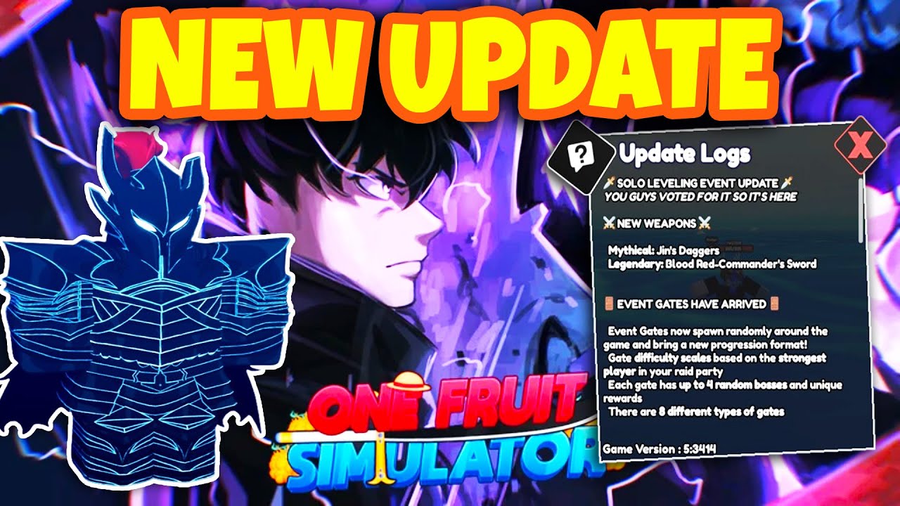One Fruit Simulator NEW SOLO LEVELING UPDATE (BLOOD RED COMMANDER ...