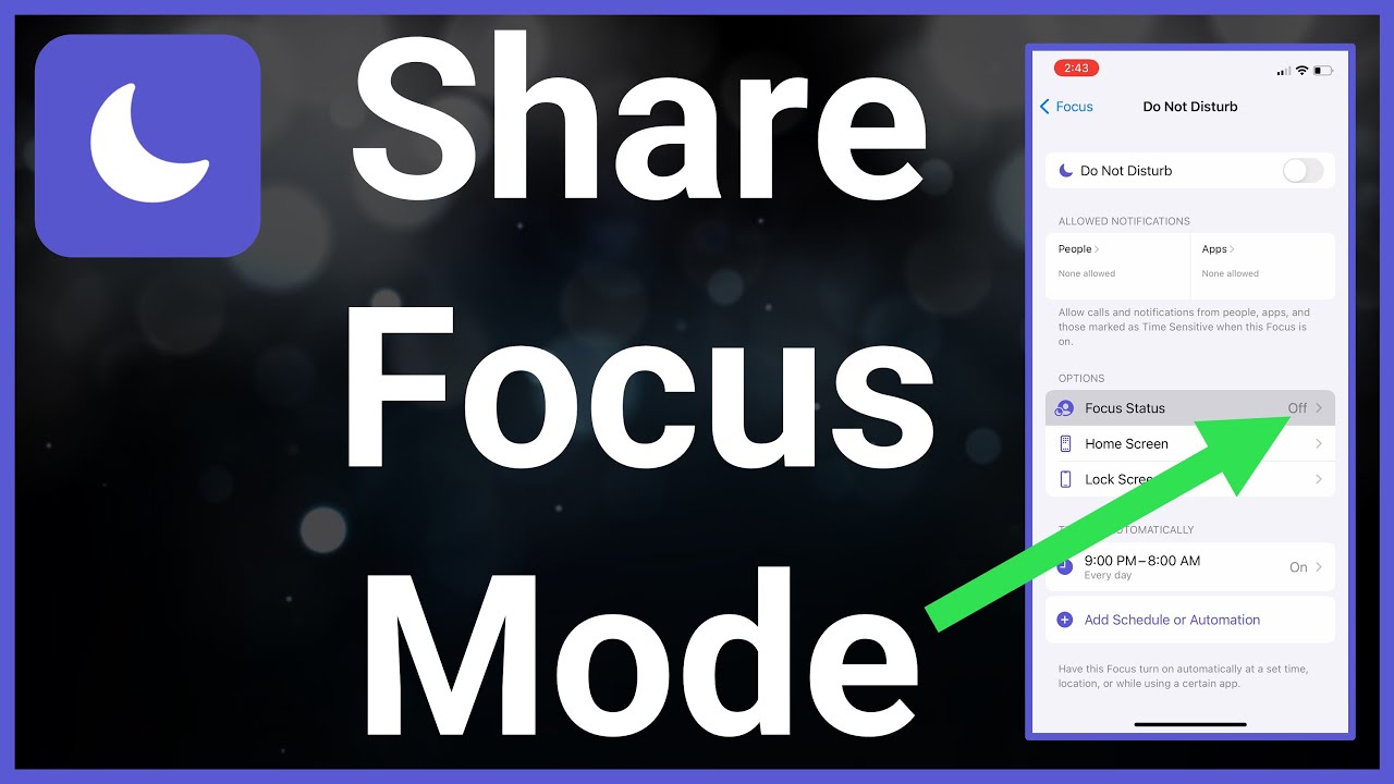 How To Share Focus Mode Status - YouTube