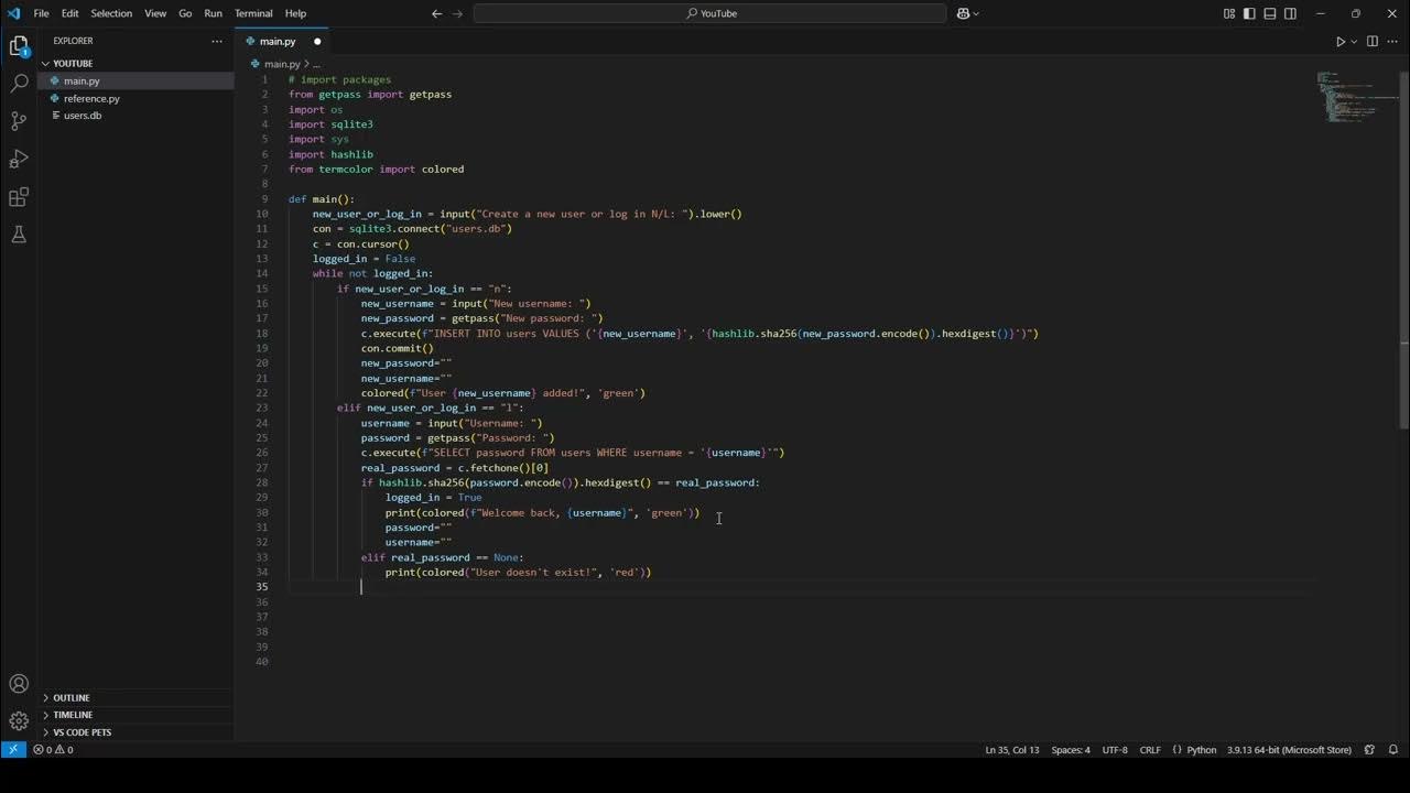 ASMR CODING a simple SECURE AUTHENTICATION in PYTHON | Alex Codes - YouTube