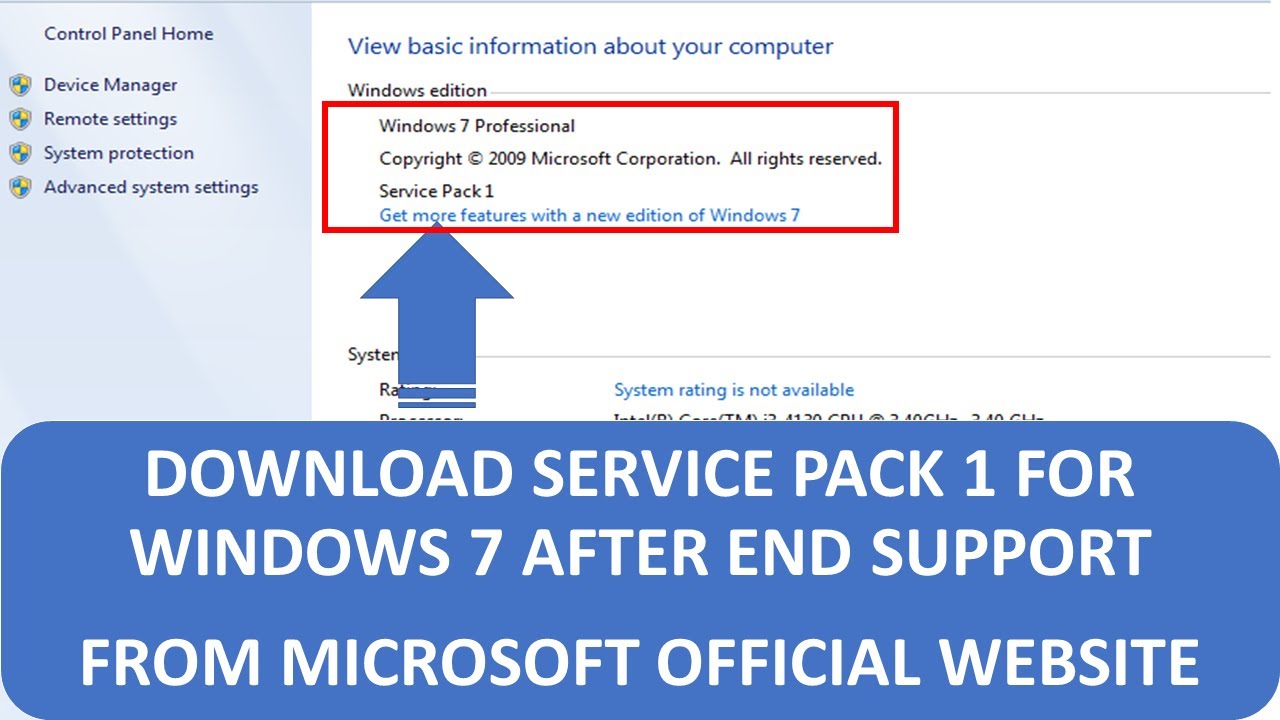 SERVICE PACK 1 FOR WINDOWS 7 AFTER END OF SUPPORT DOWNLOAD - YouTube