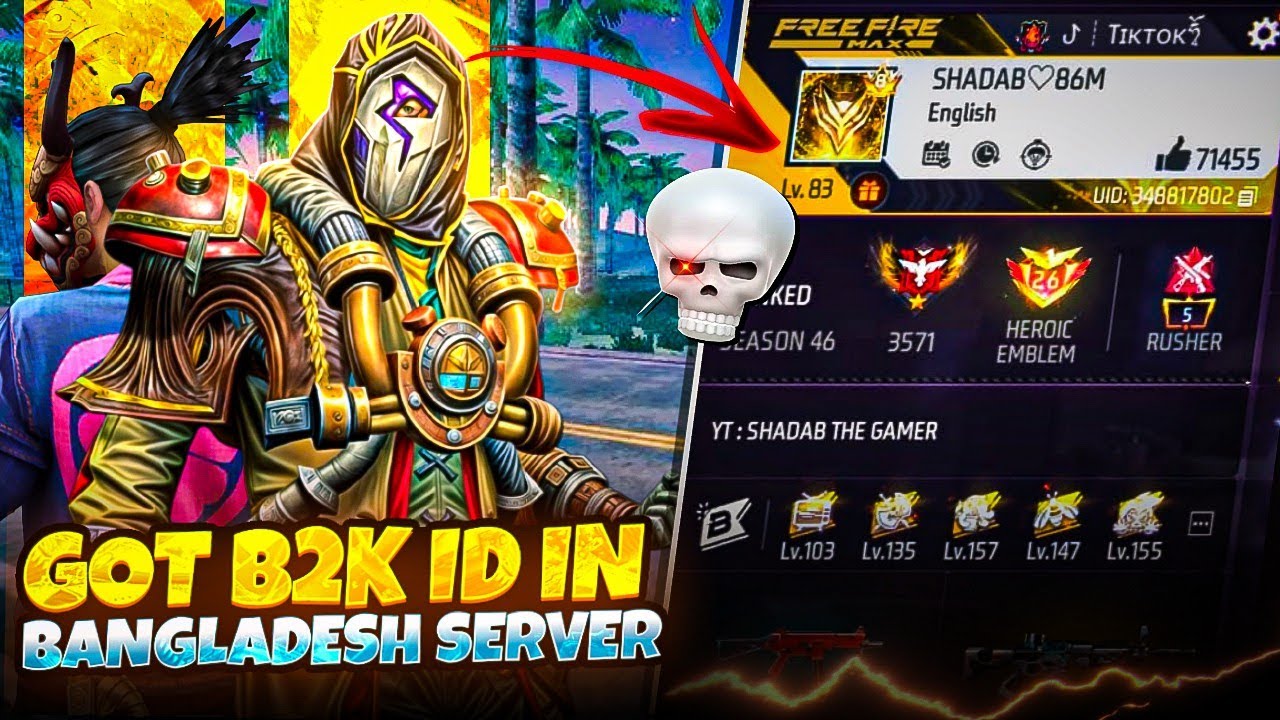 I GOT B2K ID IN BANGLADESH SERVER 😐🔥 | TOP GOLDEN ID | FULL COLLECTION - YouTube