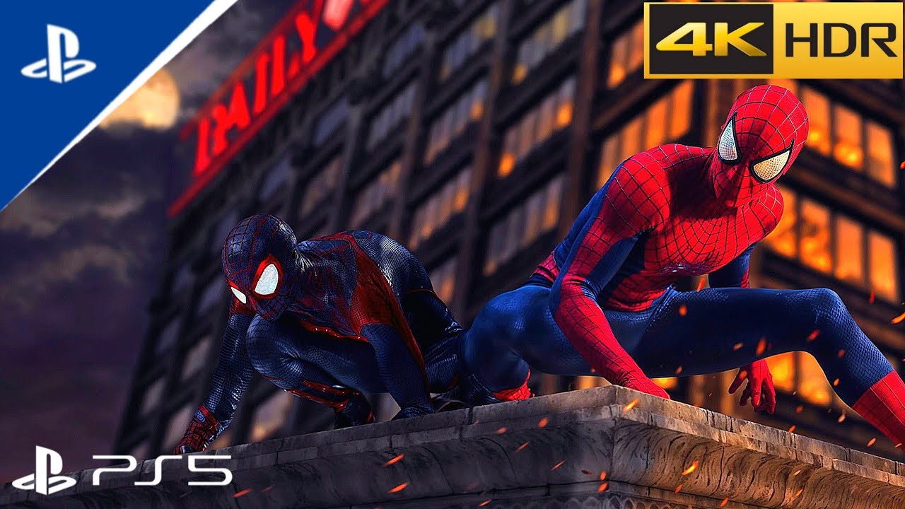 [PS5] Peter and Miles Fighting Bad Guys Scene | 4K HDR Ultra Realistic ...