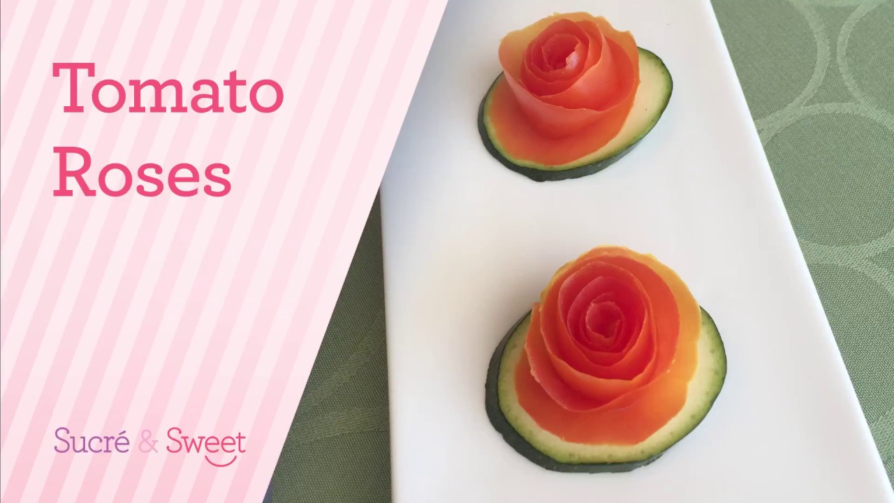 Tomato Rose / How to make a tomato rose flower ( Vegetable carving ...