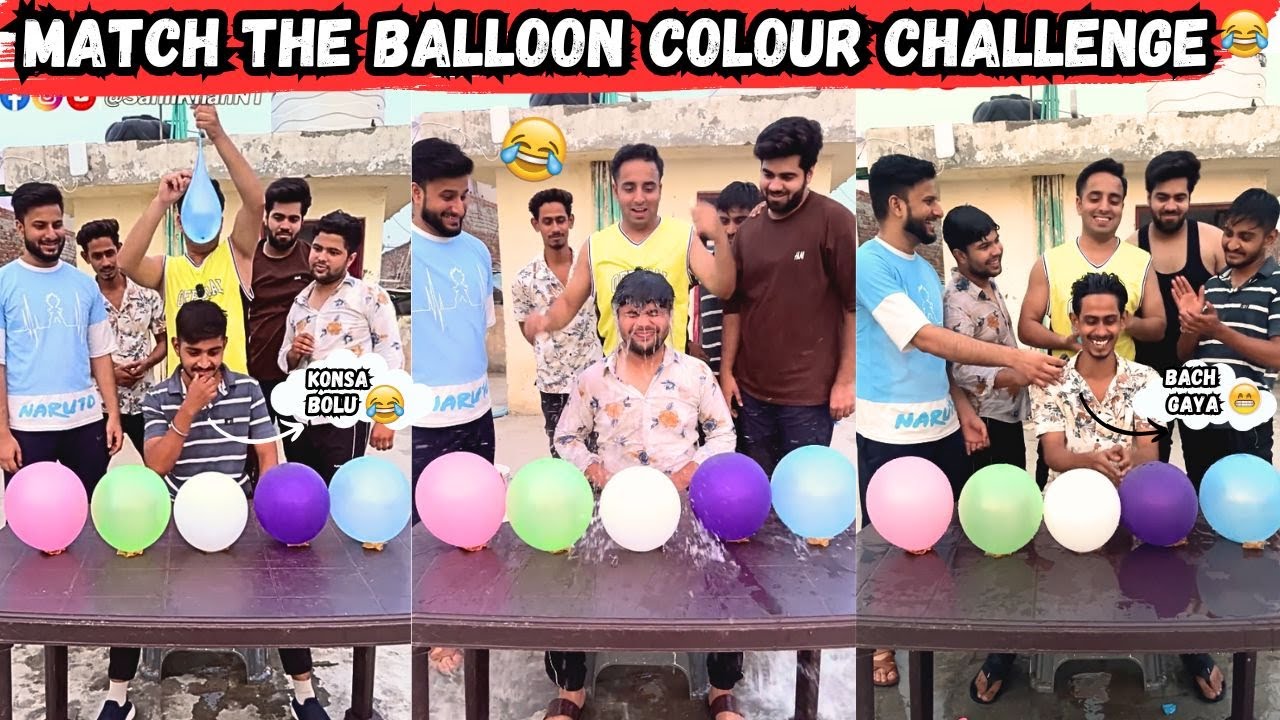 Funny Match The Balloon Color Challenge 😂 Wait For The End 🤣 # ...