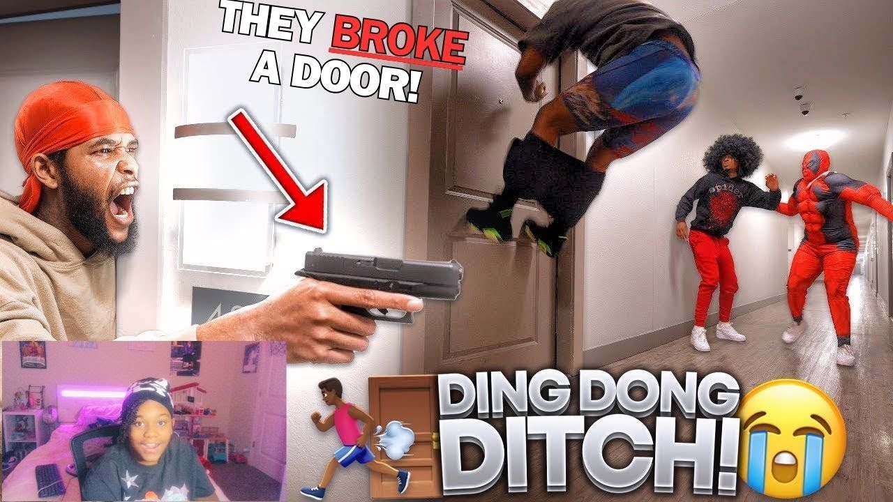 EXTREME DING DONG DITCH REACTION [THEY BROKE A DOOR!] - YouTube