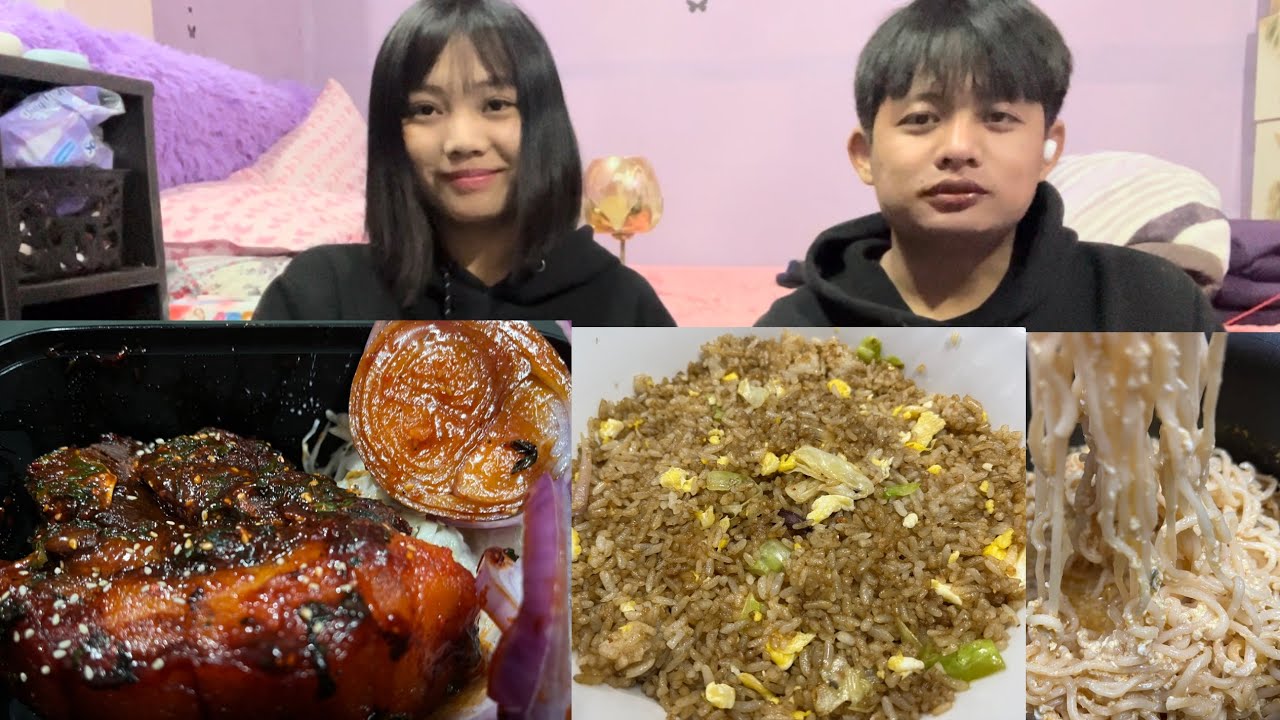 Mizo couple #mukbang #porkribs #friedrice #koreannoodles - YouTube