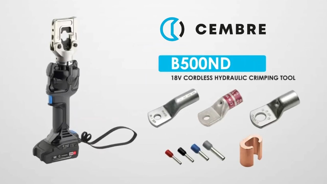Cembre B500ND 18V Cordless Hydraulic Battery Crimp Tool - YouTube