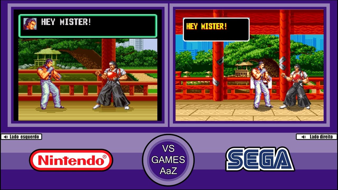 Art of Fighting - Super Nintendo VS Mega Drive Side By Side Comparison ...