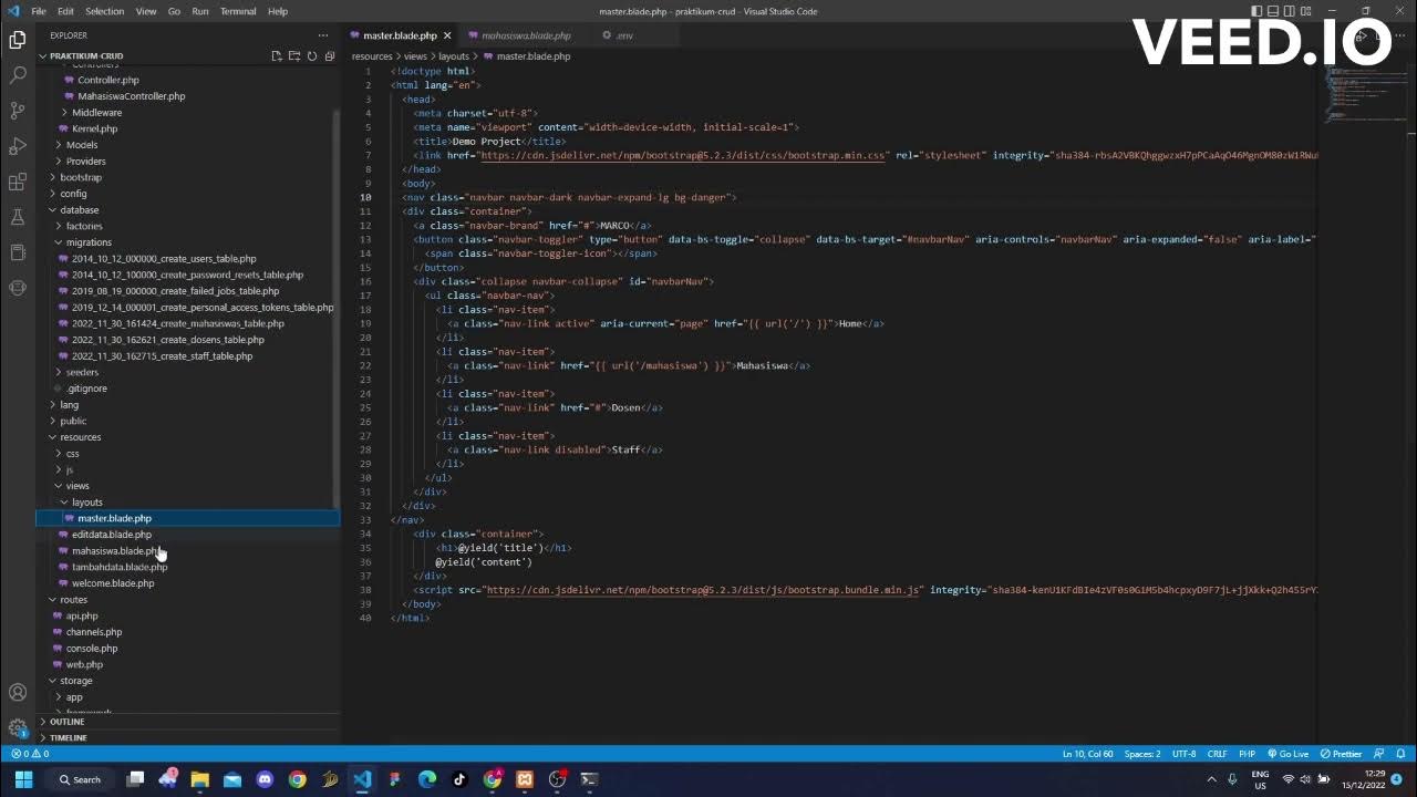 CRUD sederhana dengan menggunakan laravel - YouTube