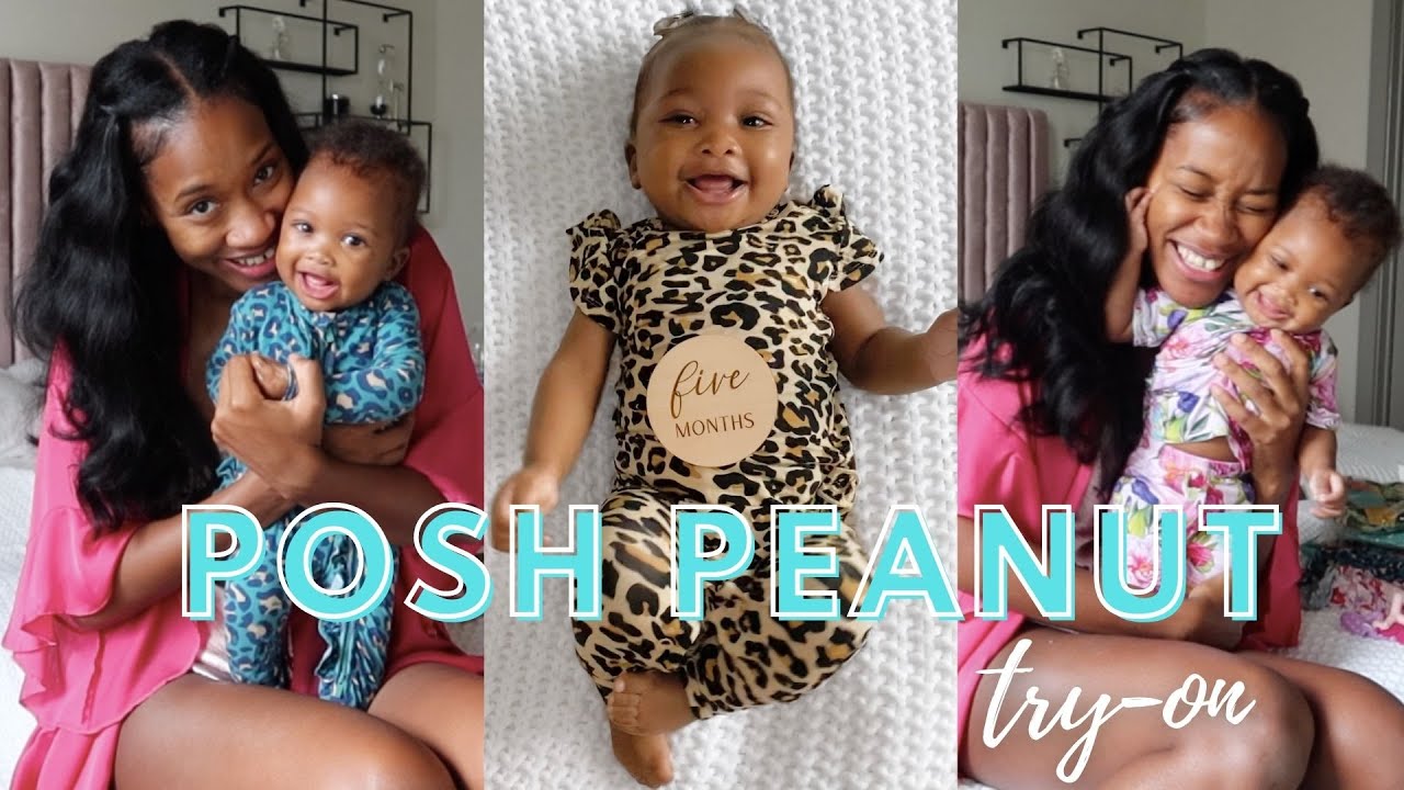 POSH PEANUT BABY PAJAMAS & PLAY CLOTHES TRY-ON WITH PARKER - 5 MONTHS ...