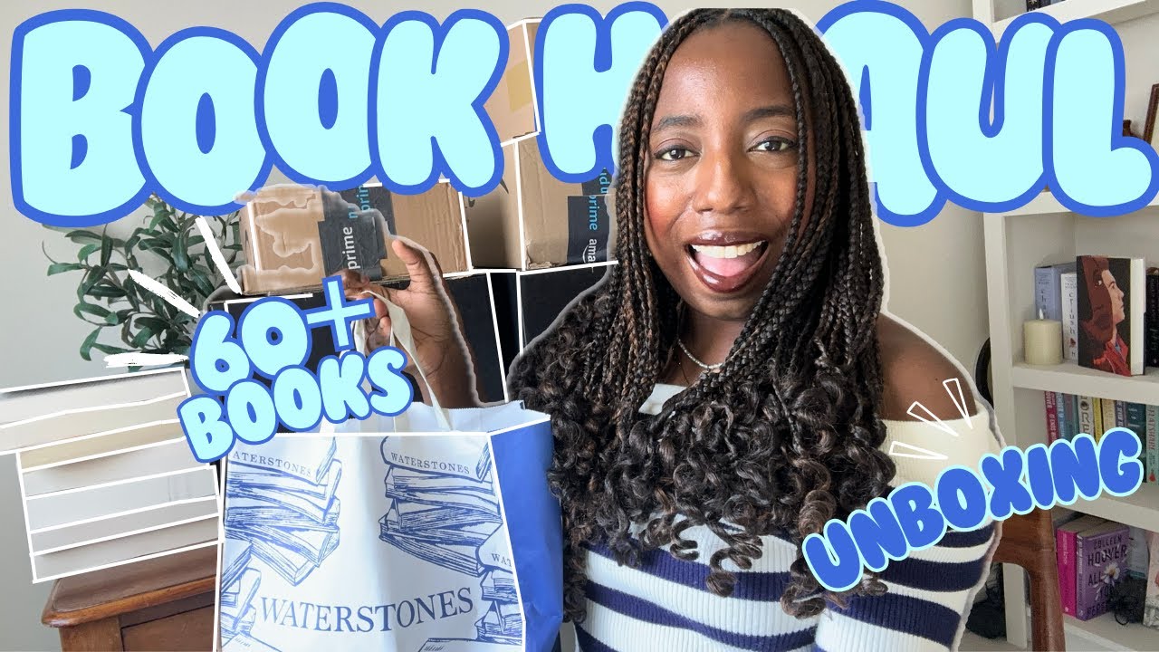 HUGE 60+ book unboxing haul!! 📦📖 amazon, the works, 66 books ...
