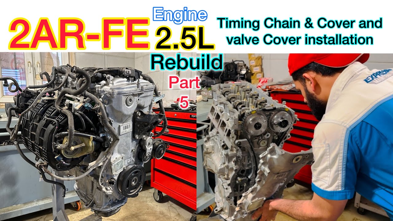 2ar engine overhaul || timing Chain cover and valve cover installation ...