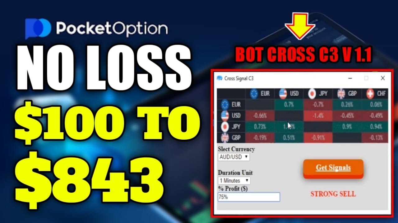 Pocket Option Robot Cross Signal C3 V.1.1 | Capital $100 to $843 | No ...