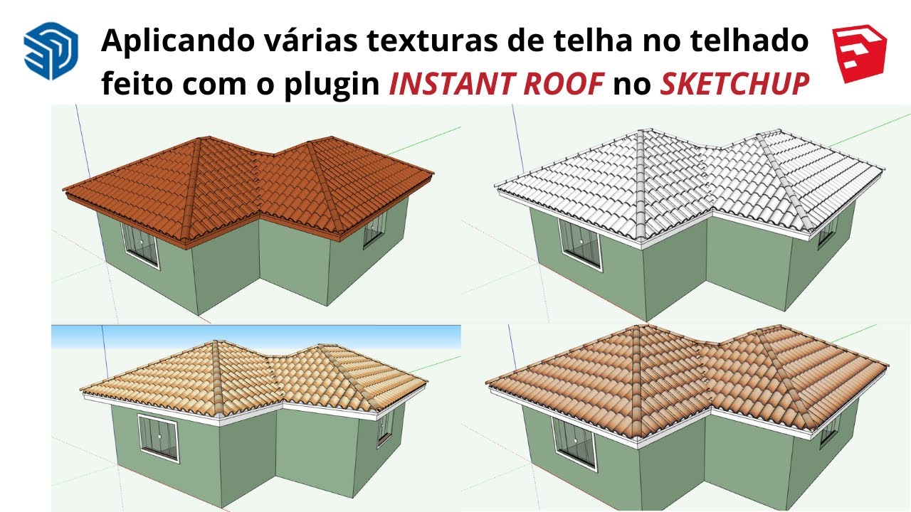 Como fazer TELHADO no SketchUp com o plugin INSTANT ROOF com 36 ...