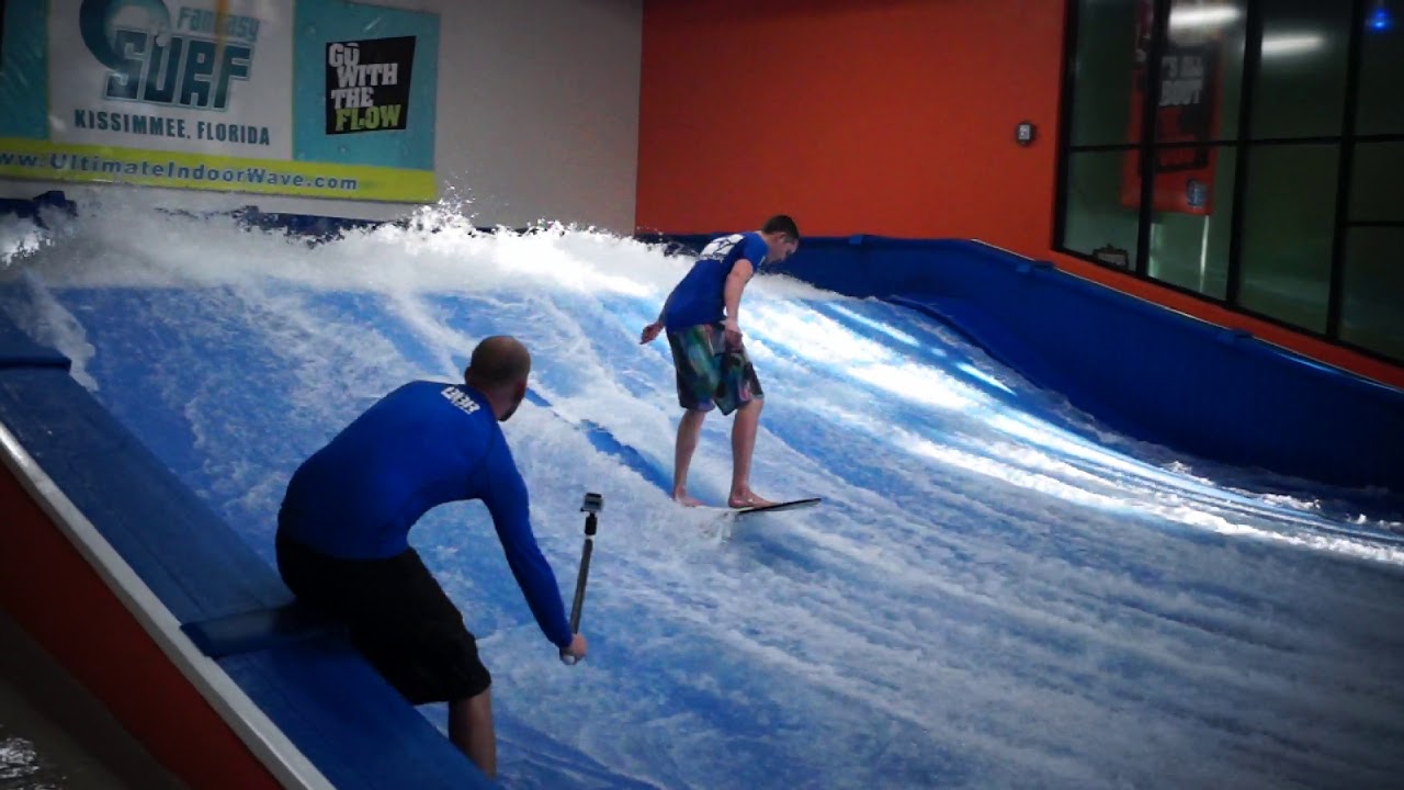 Chuck Wright on the FlowRider at Fantasy Surf Orlando Florida Resort ...
