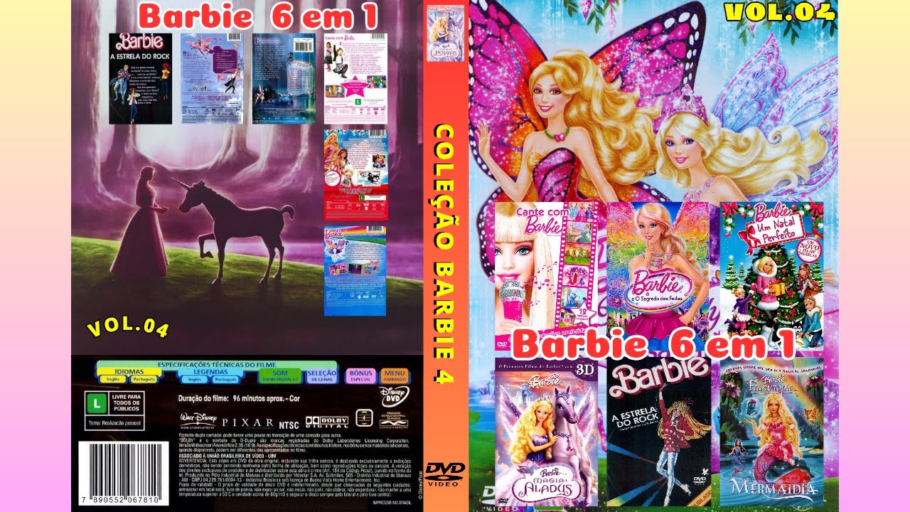 🦢(MENU-DVD) Barbie 6 em 1• volume 4 •🌟#menudvd6em1 #dvdbarbie6em1 # ...