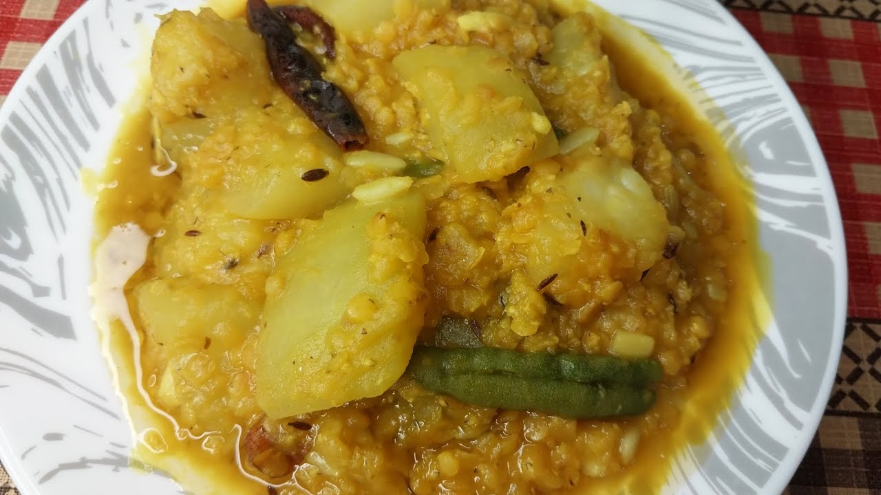 লাউ মুসুরি || Lau Musuri Recipe || Red Lentil With Bottle Gourd ...
