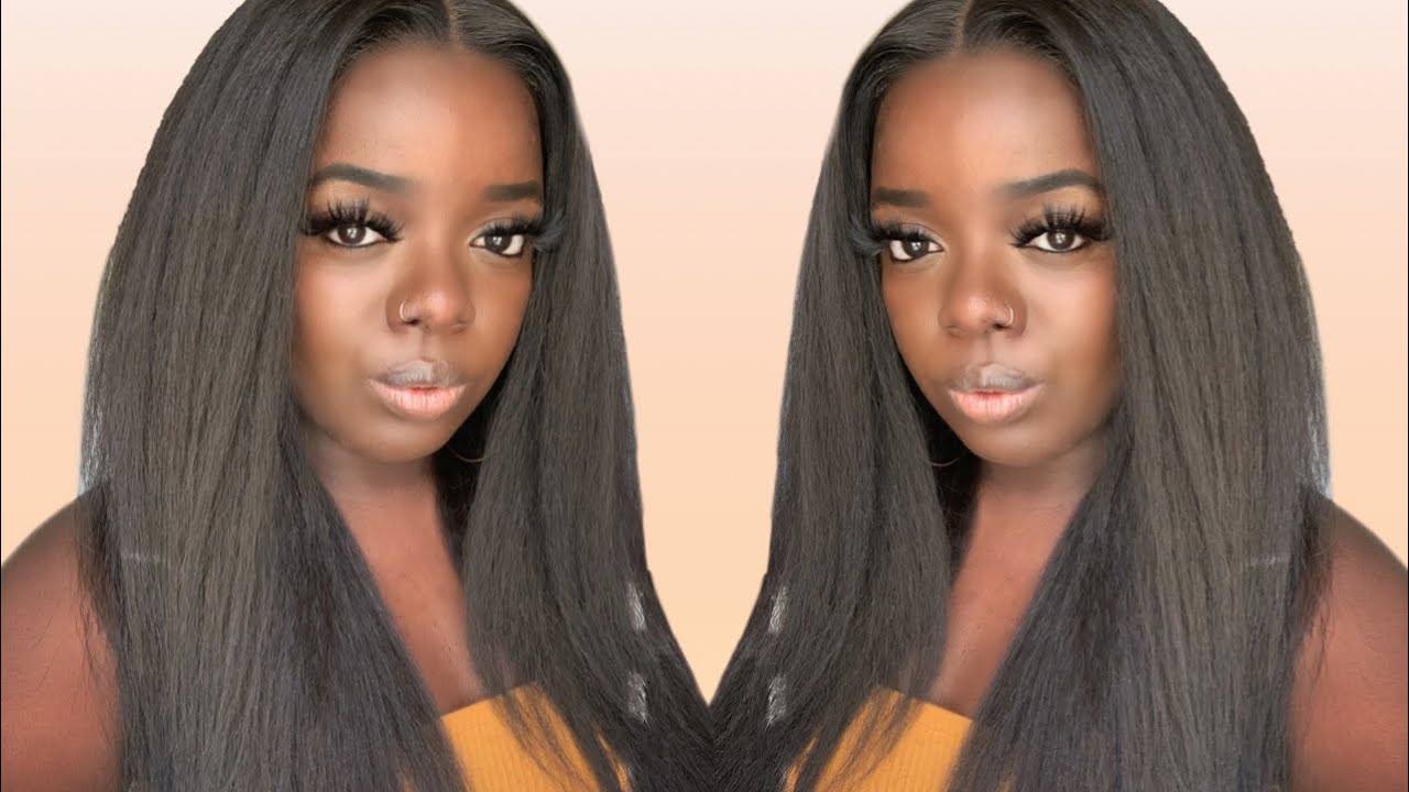 $38?! A STUNNER! 🔥 BOMB KINKY STRAIGHT WIG! | Outre Perfect Hairline ...