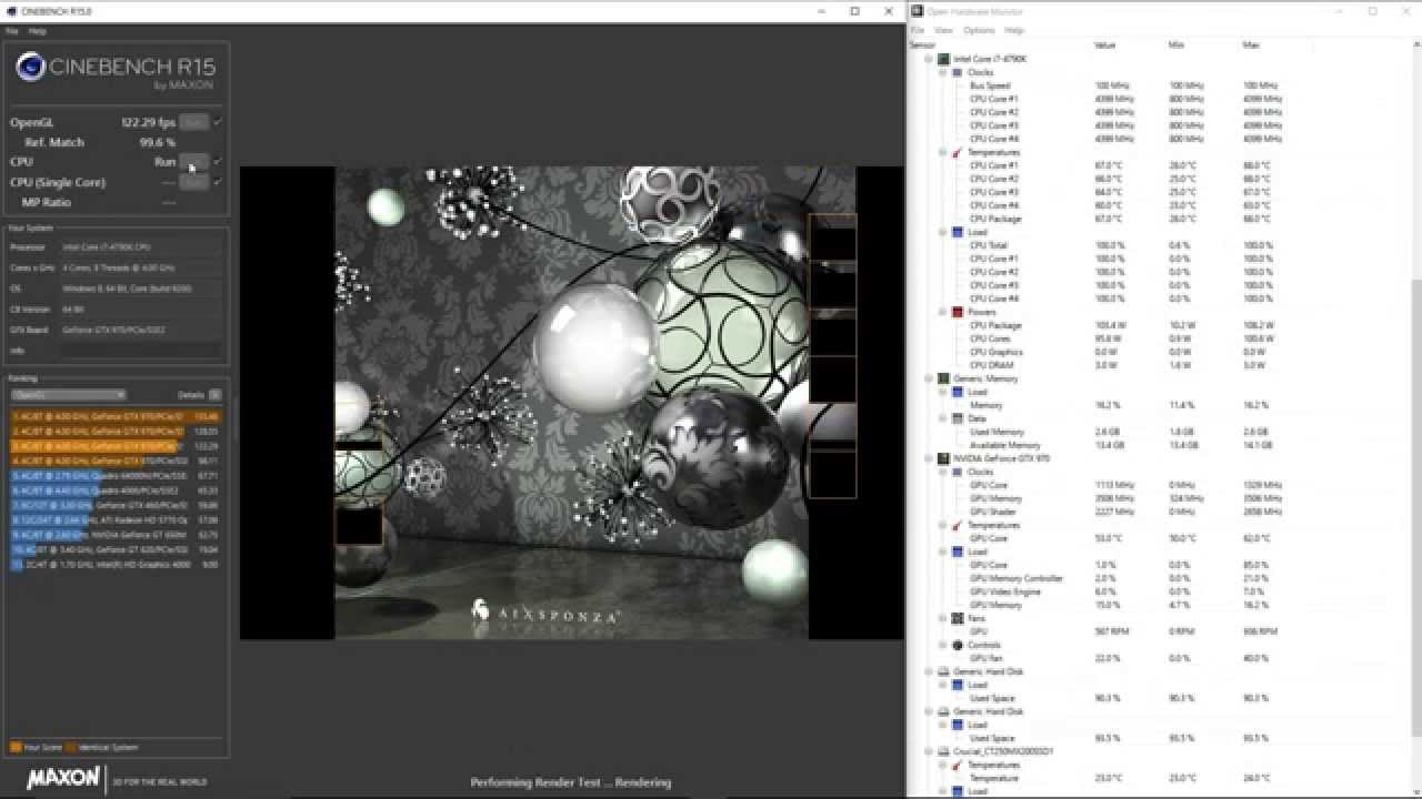 Cinebench R15 Intel Core i7 4790K GTX 970 - YouTube