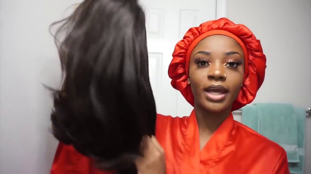 Straight hair 1 minutes with with wig wearing process - YouTube
