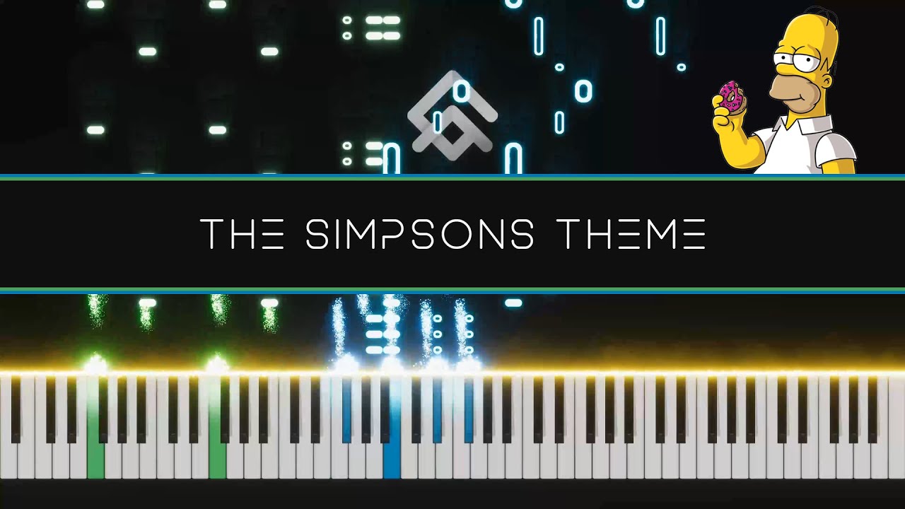 The Simpsons Theme - Danny Elfman (Piano cover tutorial visualizer ...