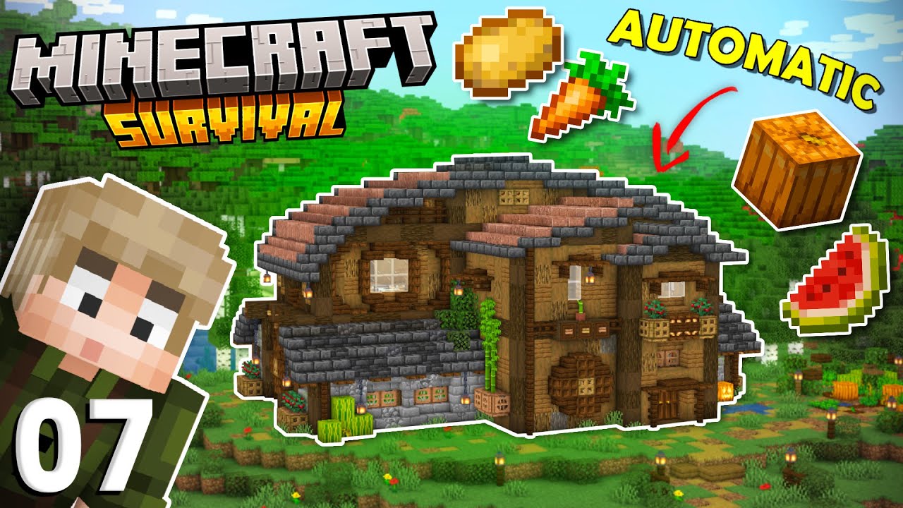 I Built The Ultimate FARMHOUSE! | Let's Play Minecraft: Episode 7 - YouTube