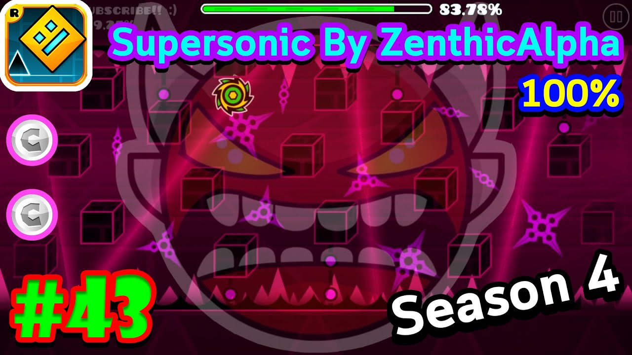 Geometry Dash #43 : Supersonic 100% By ZenthicAlpha [2 Coins] [Insane ...