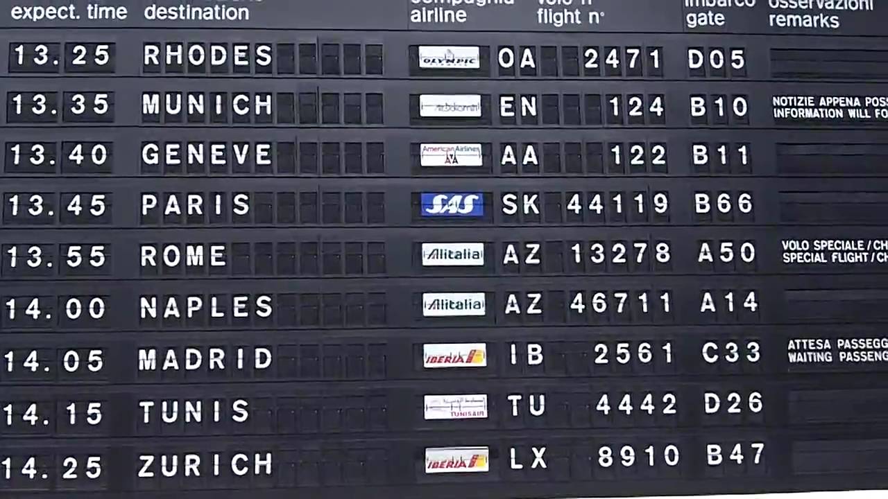 Airport destination board at MoMA NYC - YouTube