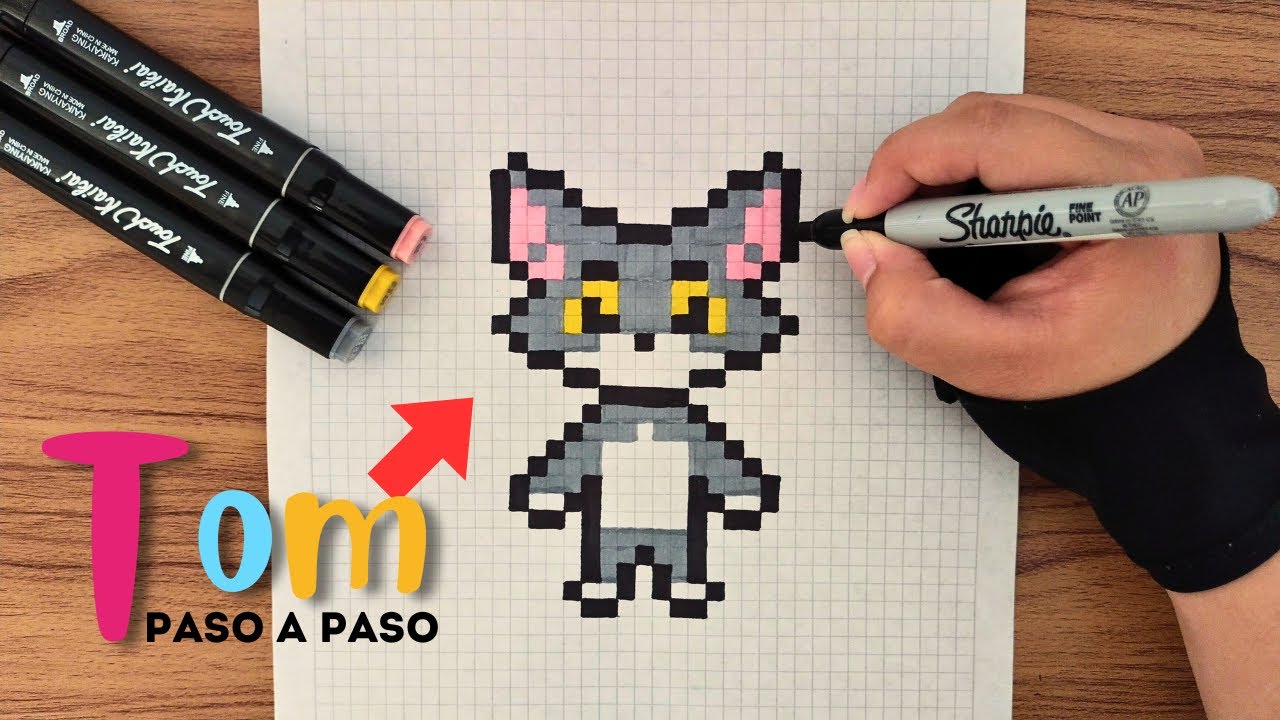 Como dibujar a TOM en PIXEL ART – Tutorial paso a paso #pixelart #tomandjerry - YouTube