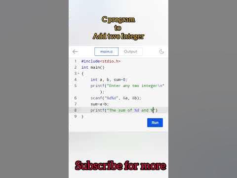 C program to ADD two Numbers #cprogramming #adslectures#trending - YouTube