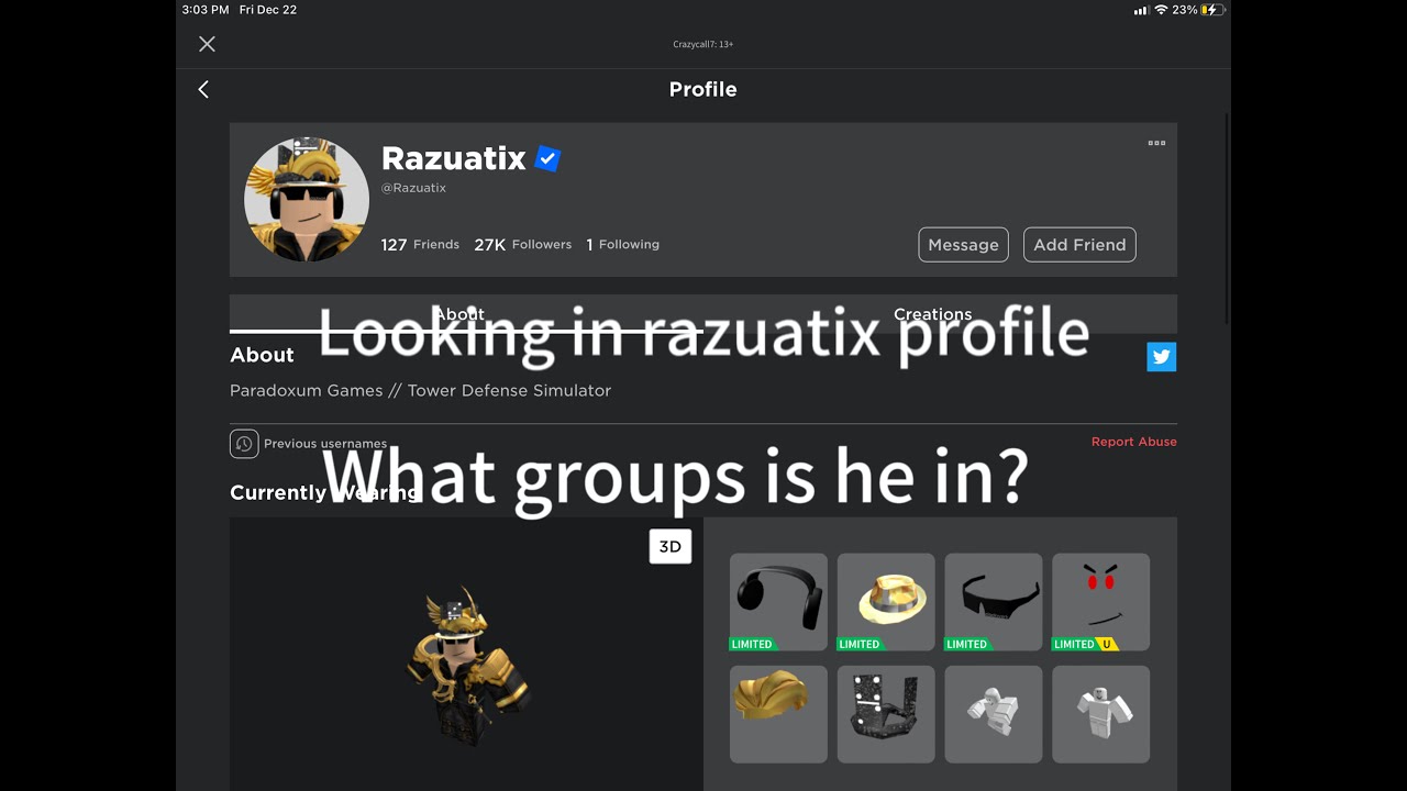 Looking in razuatix’s profile - YouTube