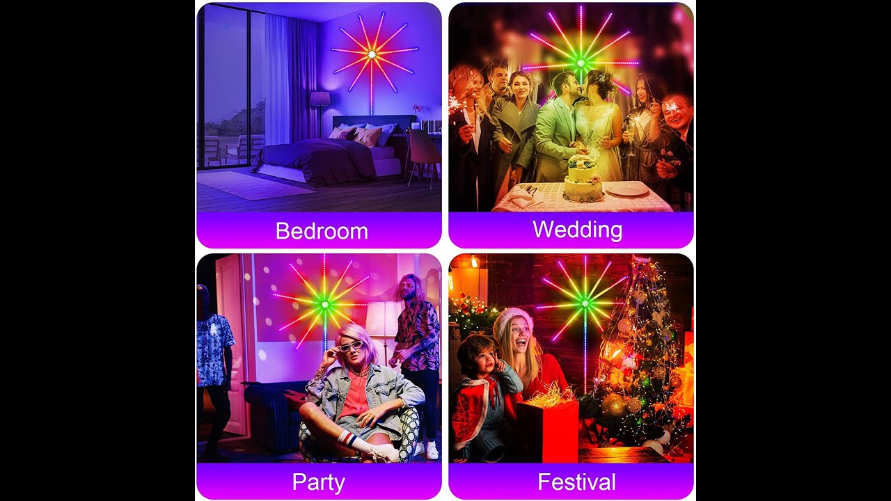 PANGTON VILLA Fireworks Led Strip Lights with Remote RGBIC LEDs2 - YouTube