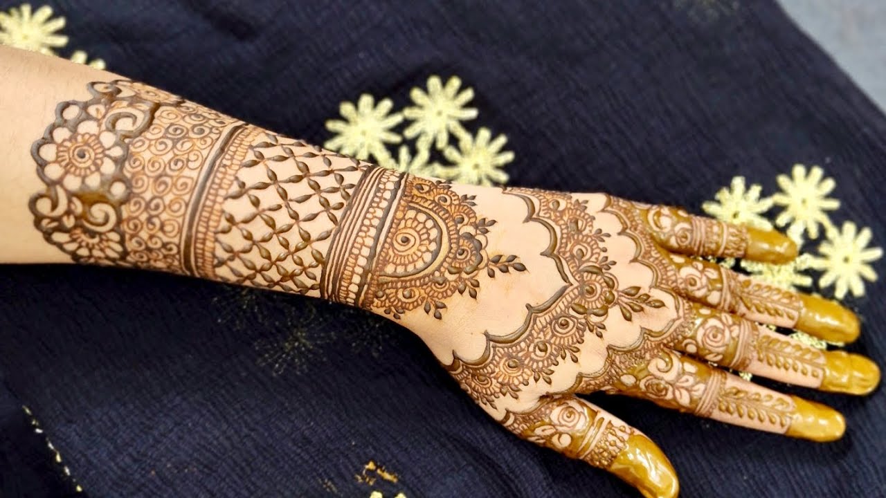 Very Beautiful Indian Semi Bridal Henna Design | Beautiful Dome Style ...