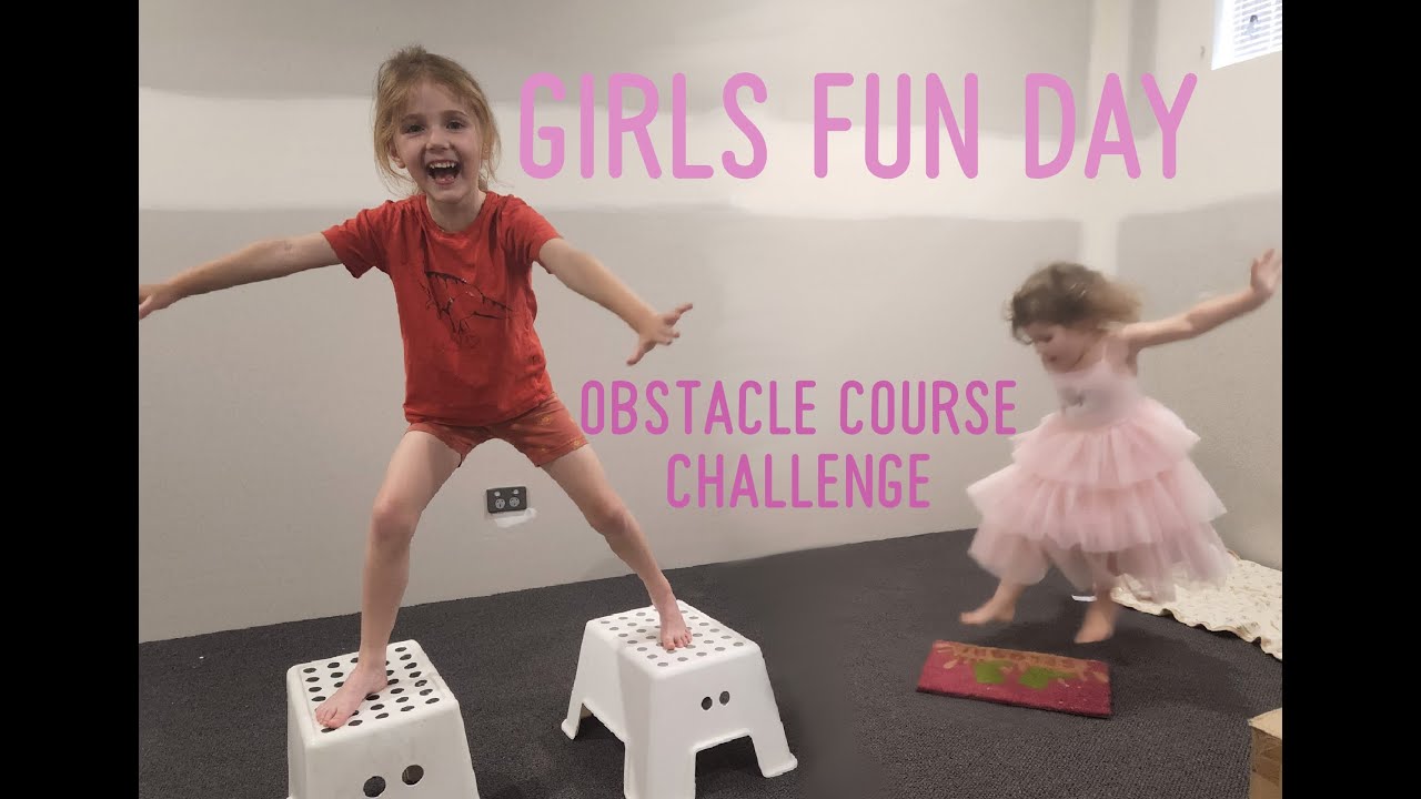 Girls fun day obstacle course challenge - YouTube
